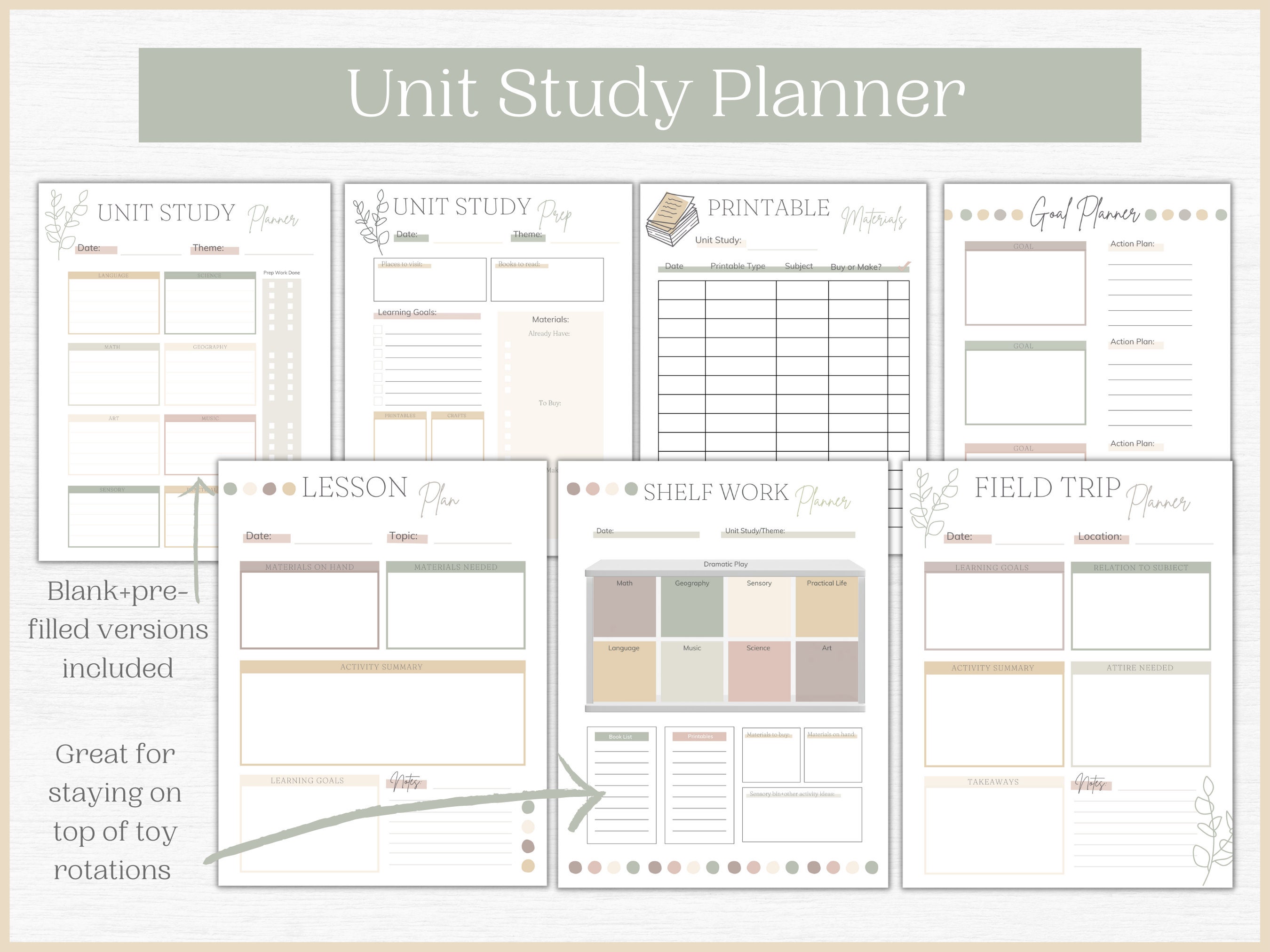 Homeschool Planner Printable Montessori Inspired Lesson Planner - Etsy