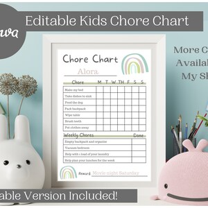 Editable Toddler Bedtime Routine Chart | Printable Chore Chart for Kids ...