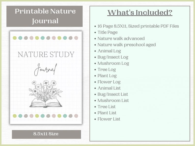 Printable Nature Journal | Homeschool Preschool Nature Learning ...