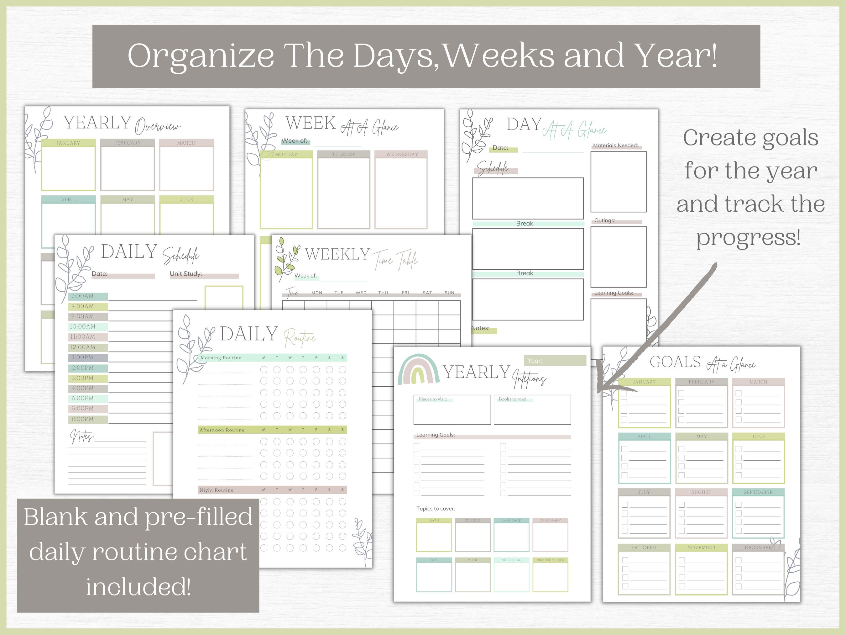 Homeschool Planner Printable Montessori Inspired Lesson Planner - Etsy
