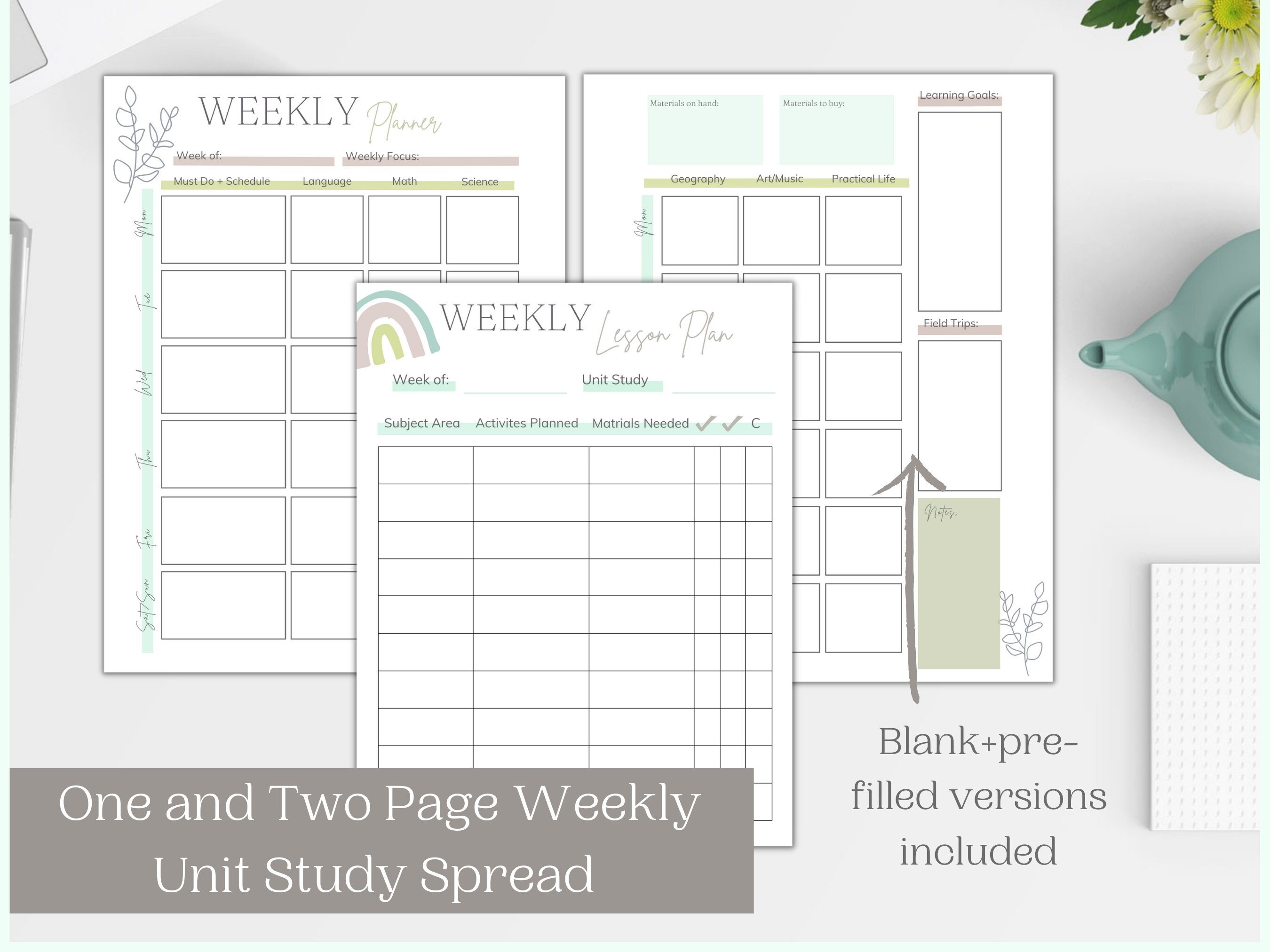 Homeschool Planner Printable Montessori Inspired Lesson Planner - Etsy