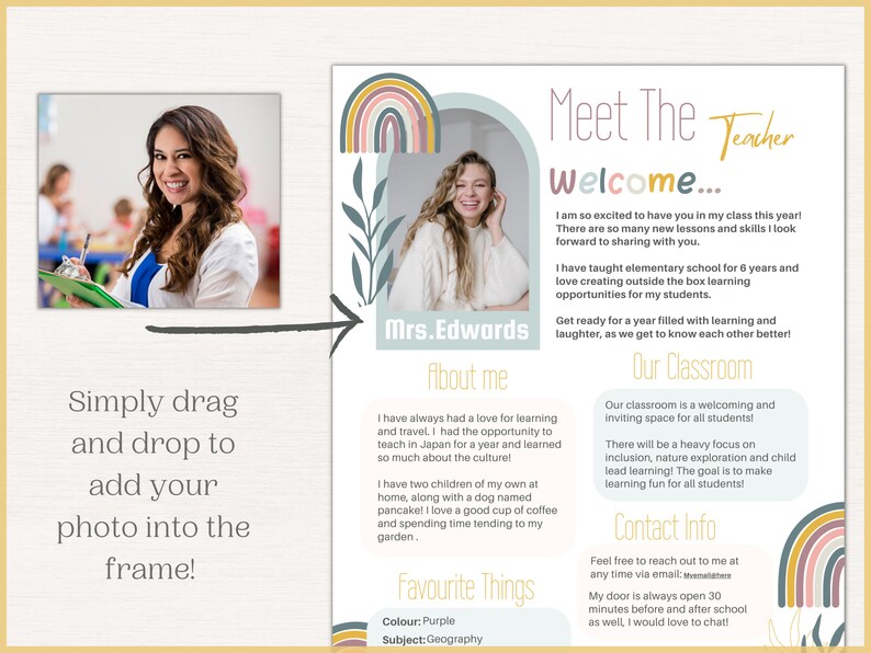 Meet the Teacher and Meet the Student, Editable Classroom Templates ...