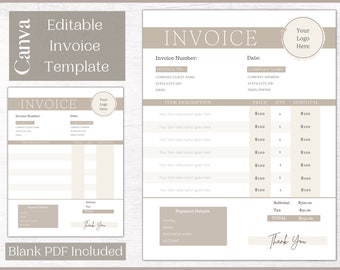 Order Form Template, Editable Packing Slip, Printable Receipt, Canva ...