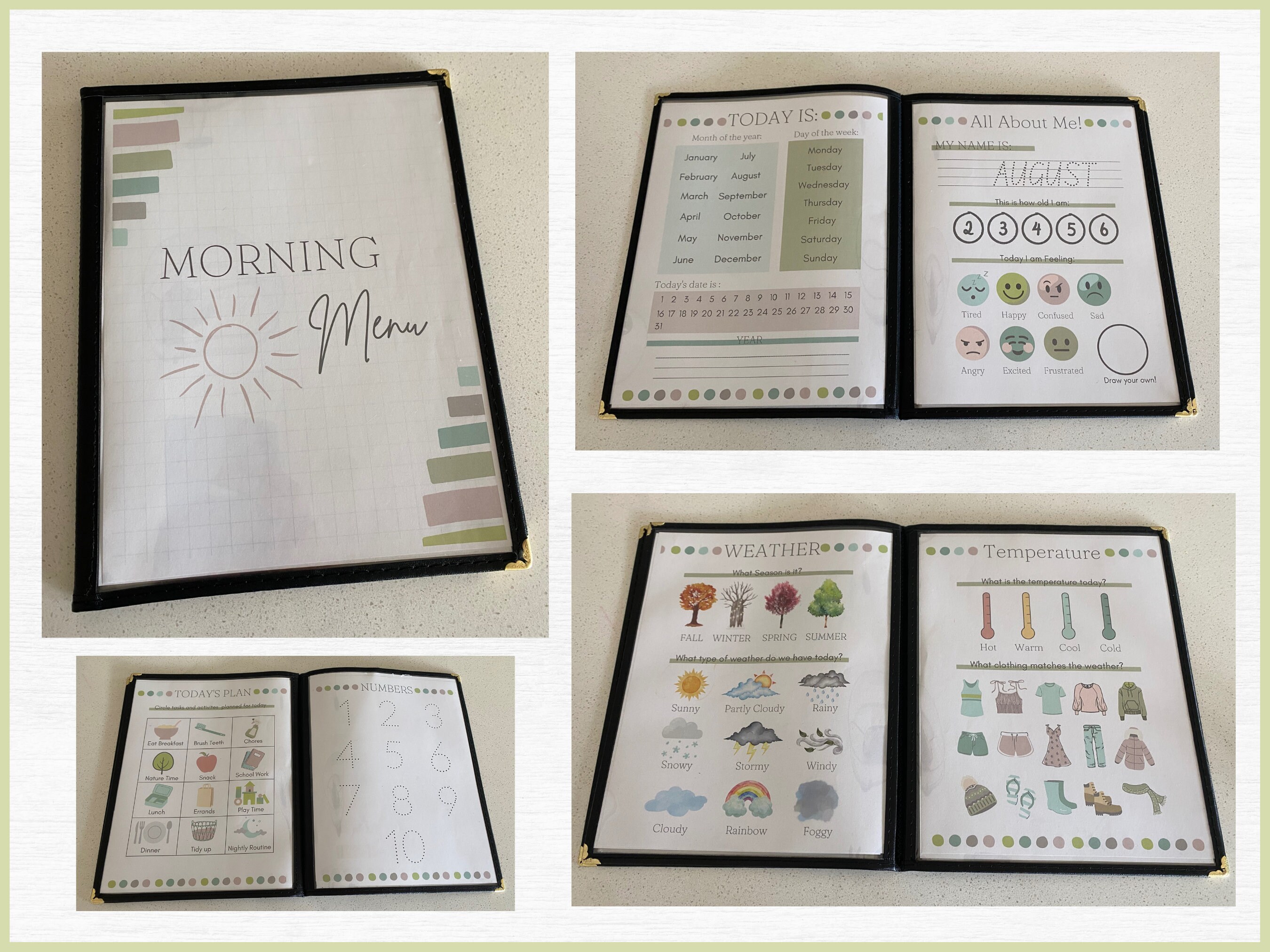 Homeschool Preschool Morning Menu Printable | Morning Menu Pages | Busy ...