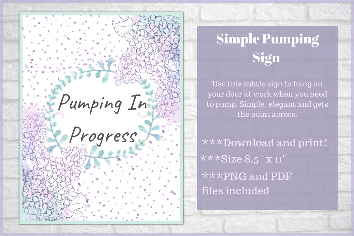 Printable Pumping in Progress Sign | Printable Breastfeeding Sign ...