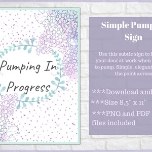 Printable Pumping in Progress Sign | Printable Breastfeeding Sign ...