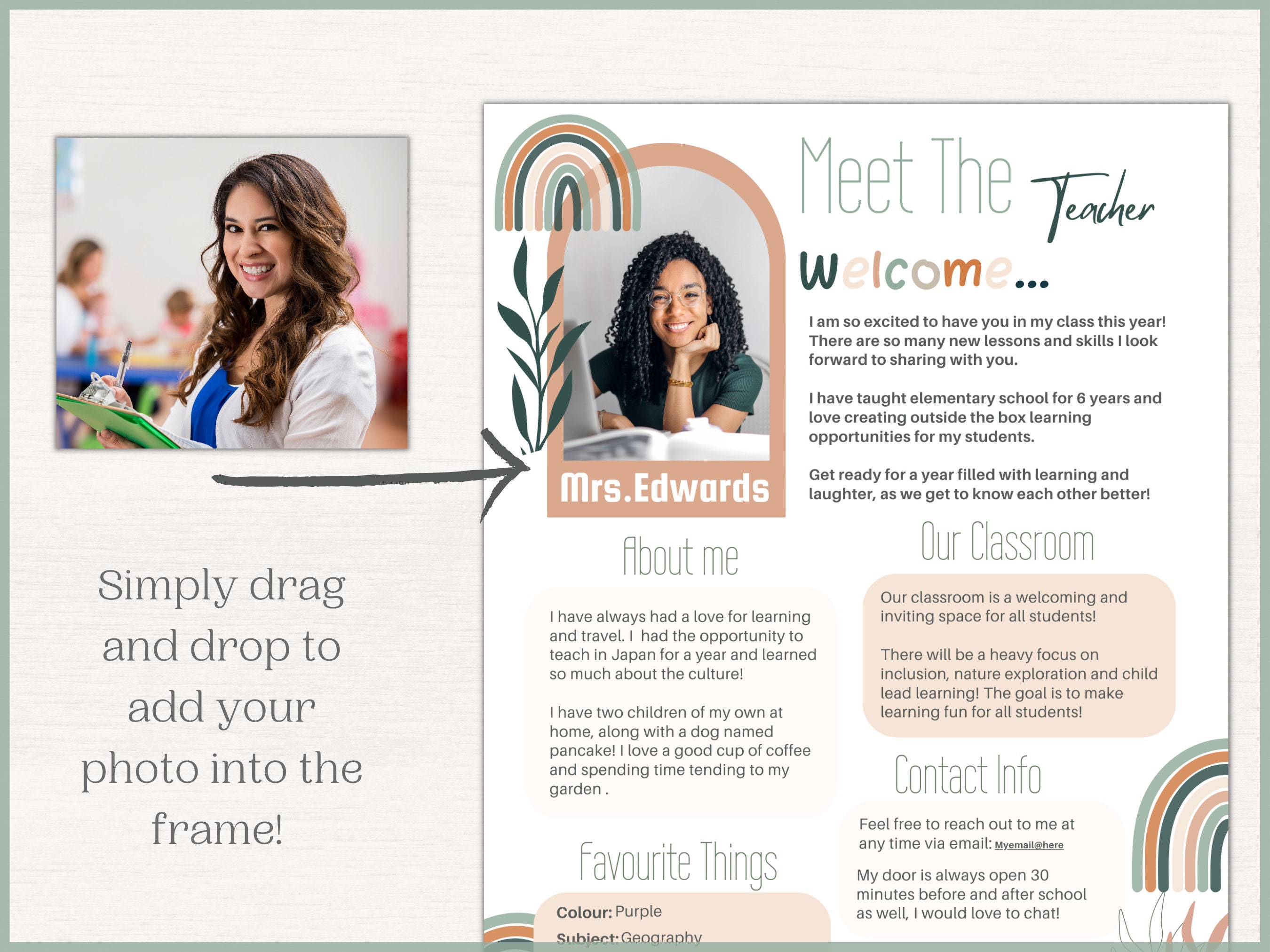Meet the Teacher and Meet the Student, Editable Classroom Templates ...