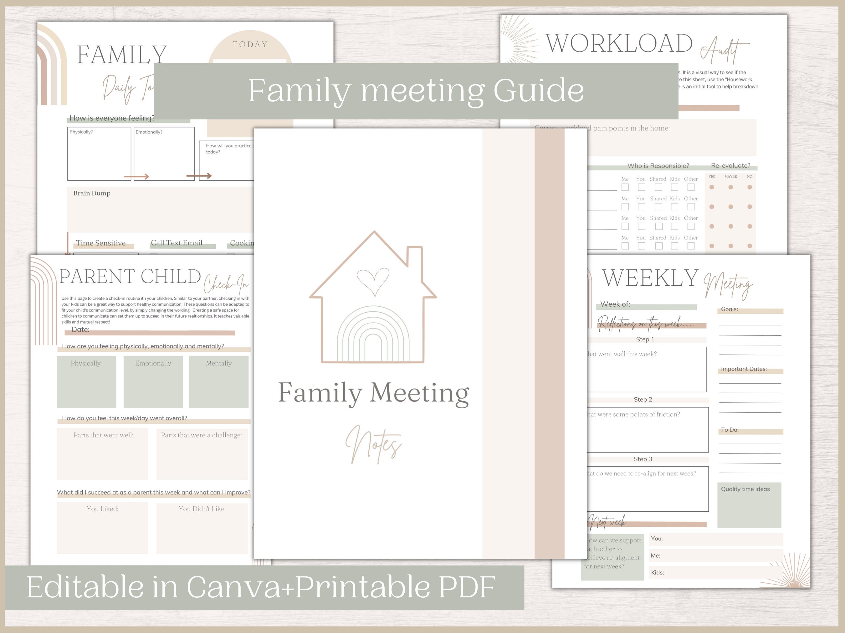 Family Meeting Guide | Household Planner | Printable Family Meeting ...