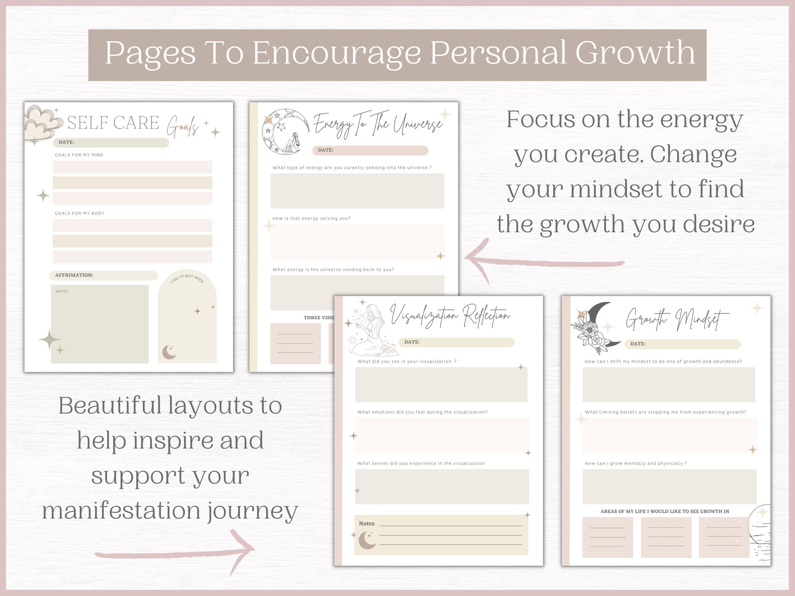 Manifestation Journal Printable | Gratitude Journal | Vision Board and ...