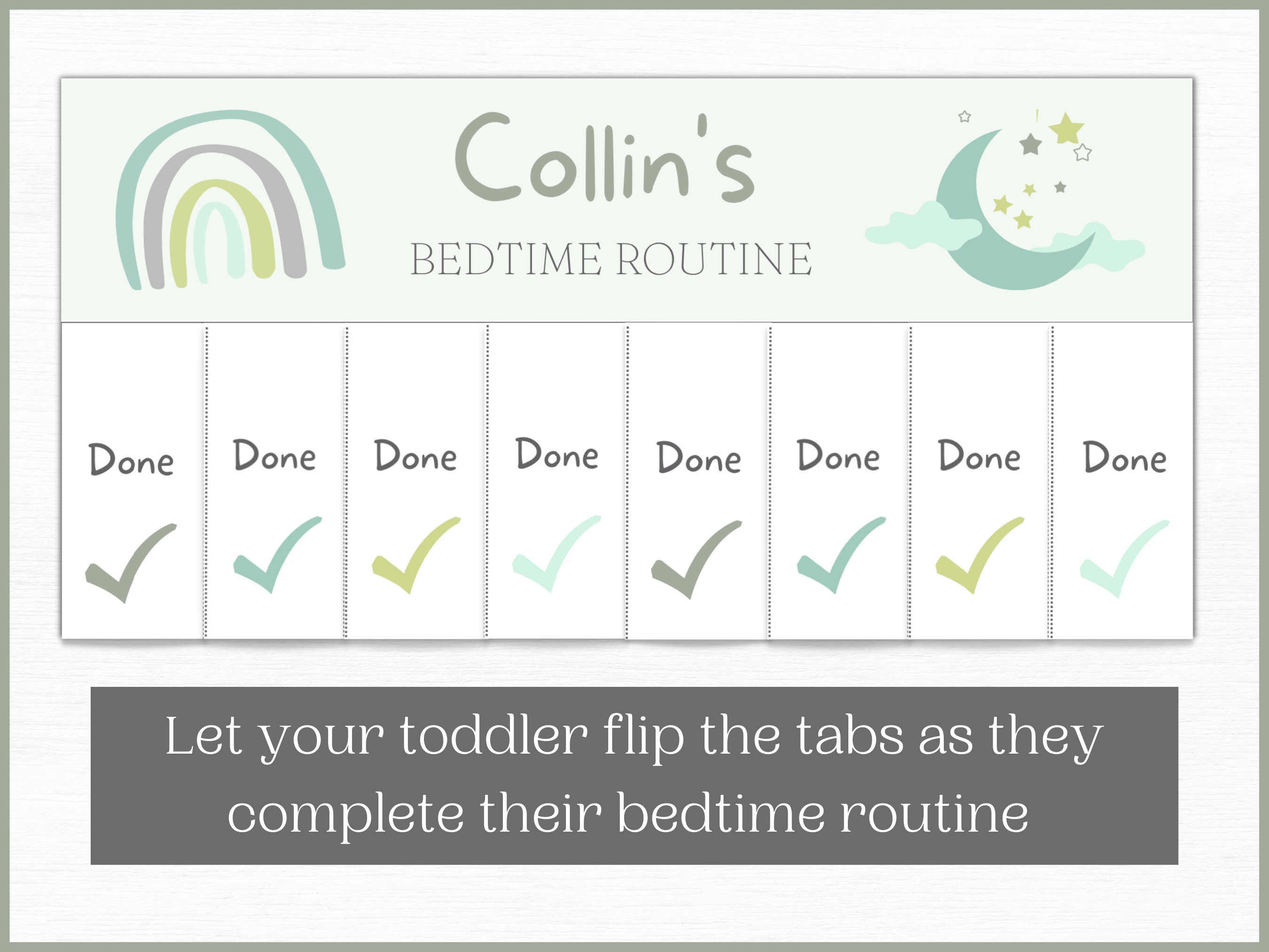 Editable Toddler Bedtime Routine Chart | Printable Chore Chart for Kids ...