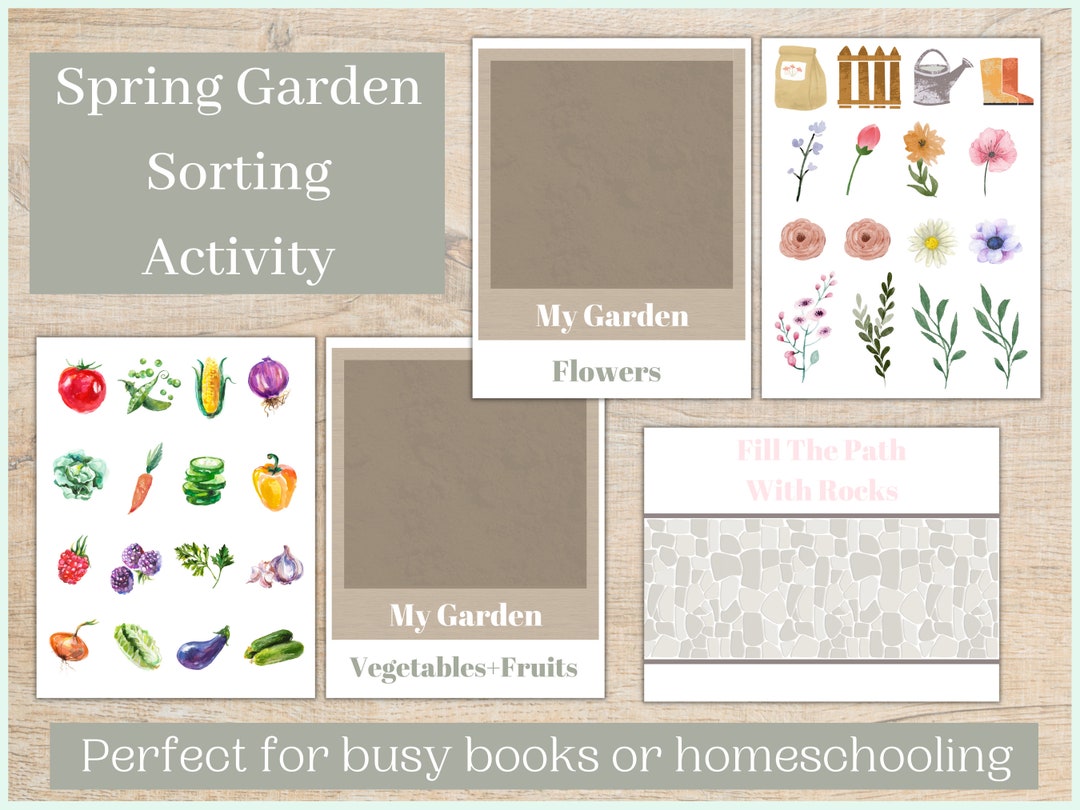 Spring Garden Busy Book Pages | Montessori Busy Book | Garden Sorting ...