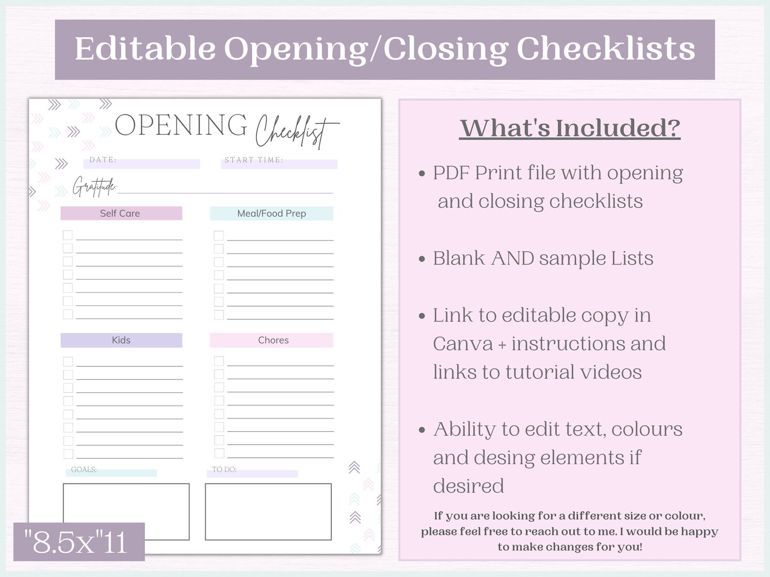 Editable Cleaning Schedule Opening and Closing Household Cleaning ...