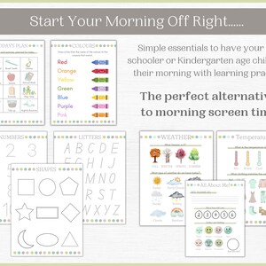 Homeschool Preschool Morning Menu Printable | Morning Menu Pages | Busy ...
