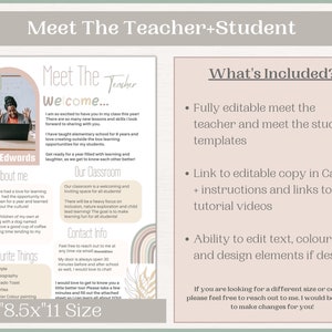 Meet the Teacher and Meet the Student, Editable Classroom Templates ...