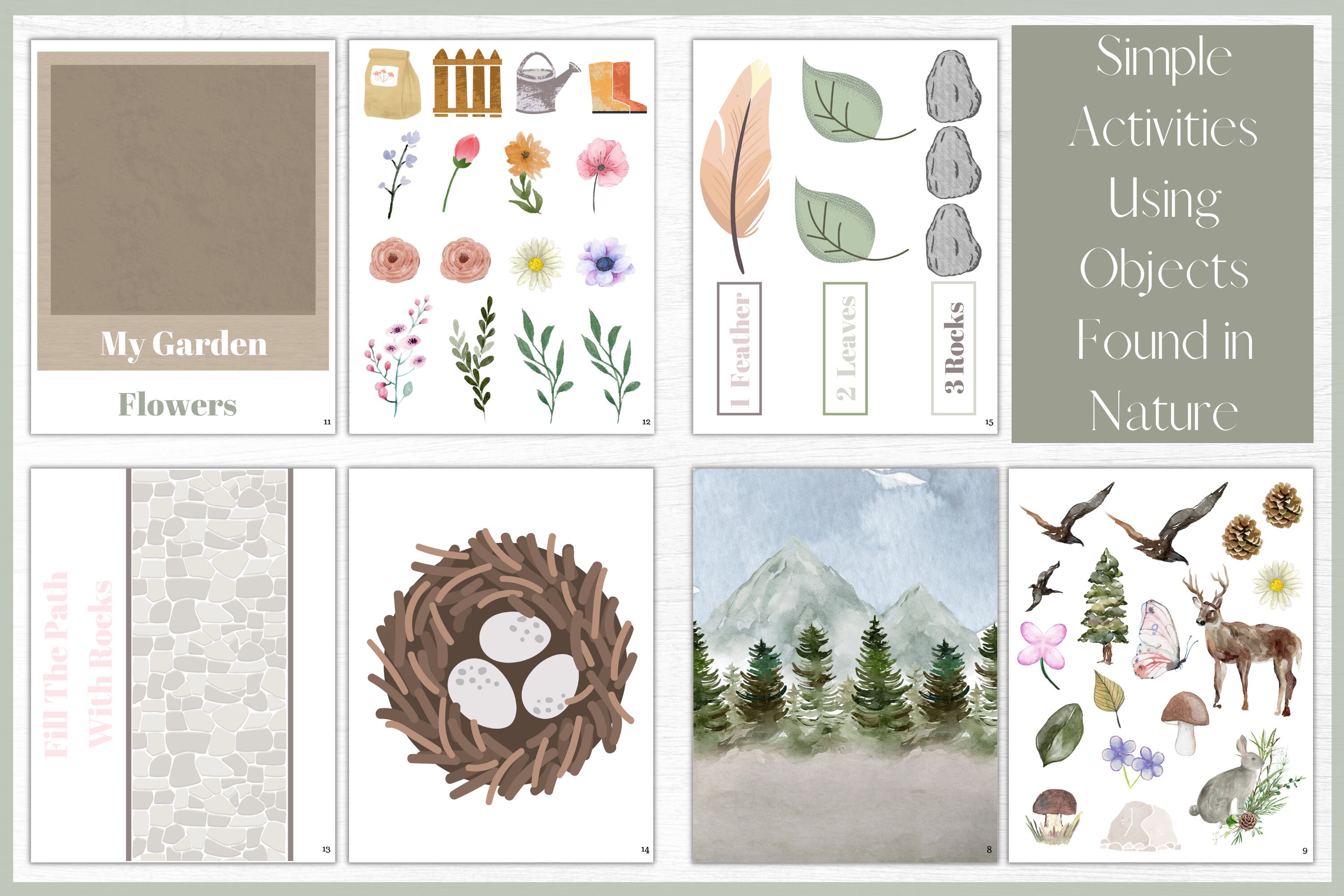 Nature Themed Printable Activities for Kids Eco Friendly - Etsy New Zealand