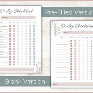 Editable Daily Checklist | Daily to Do List Template | Weekly Habit ...