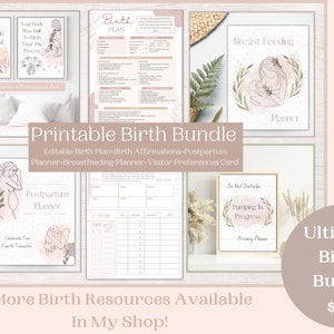 Editable Birth Plan Template and Hospital Bag Checklist Bundle - Etsy