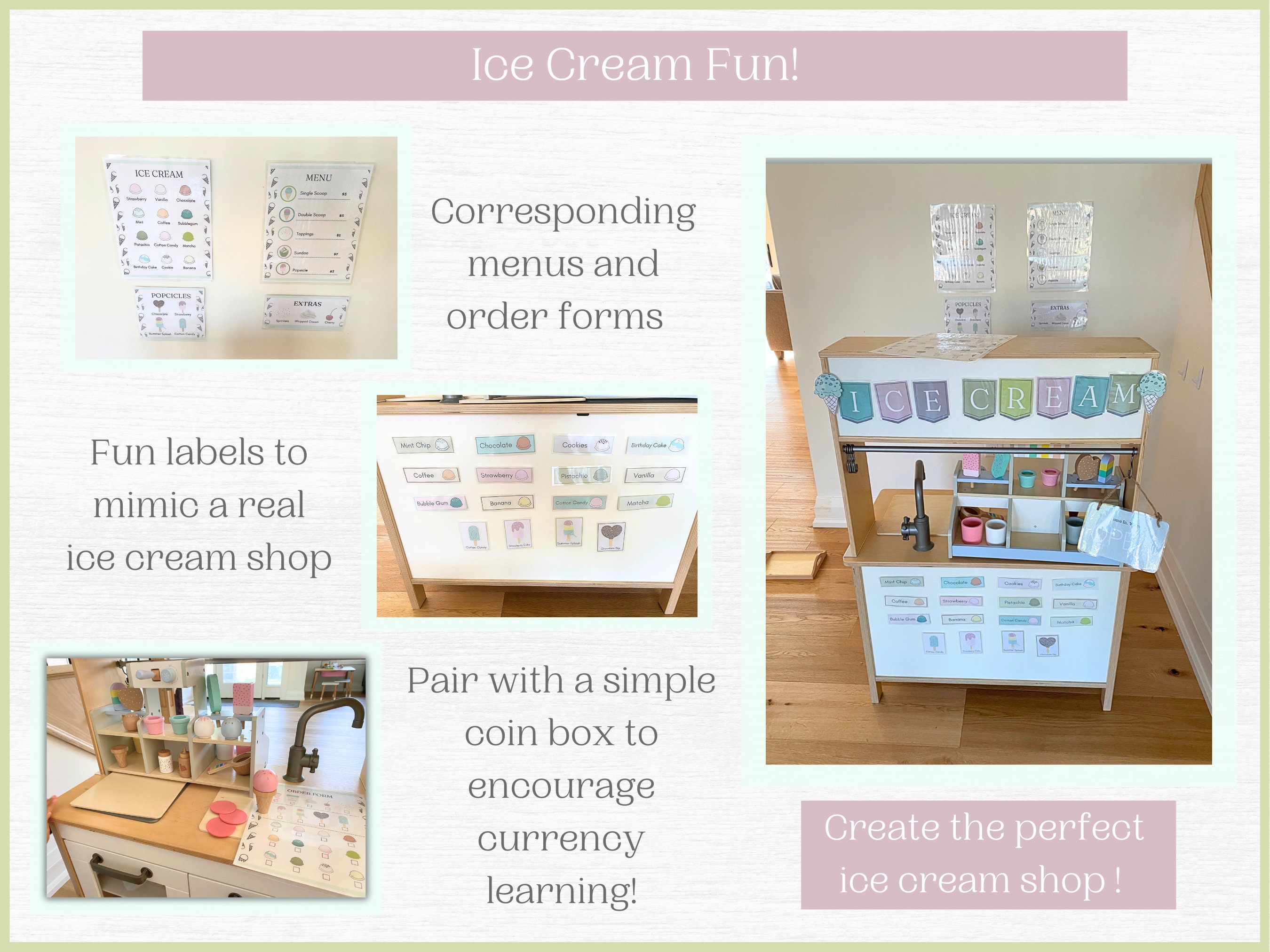 Ice Cream Shop Dramatic Play Printables | Summer Activities | Pretend ...