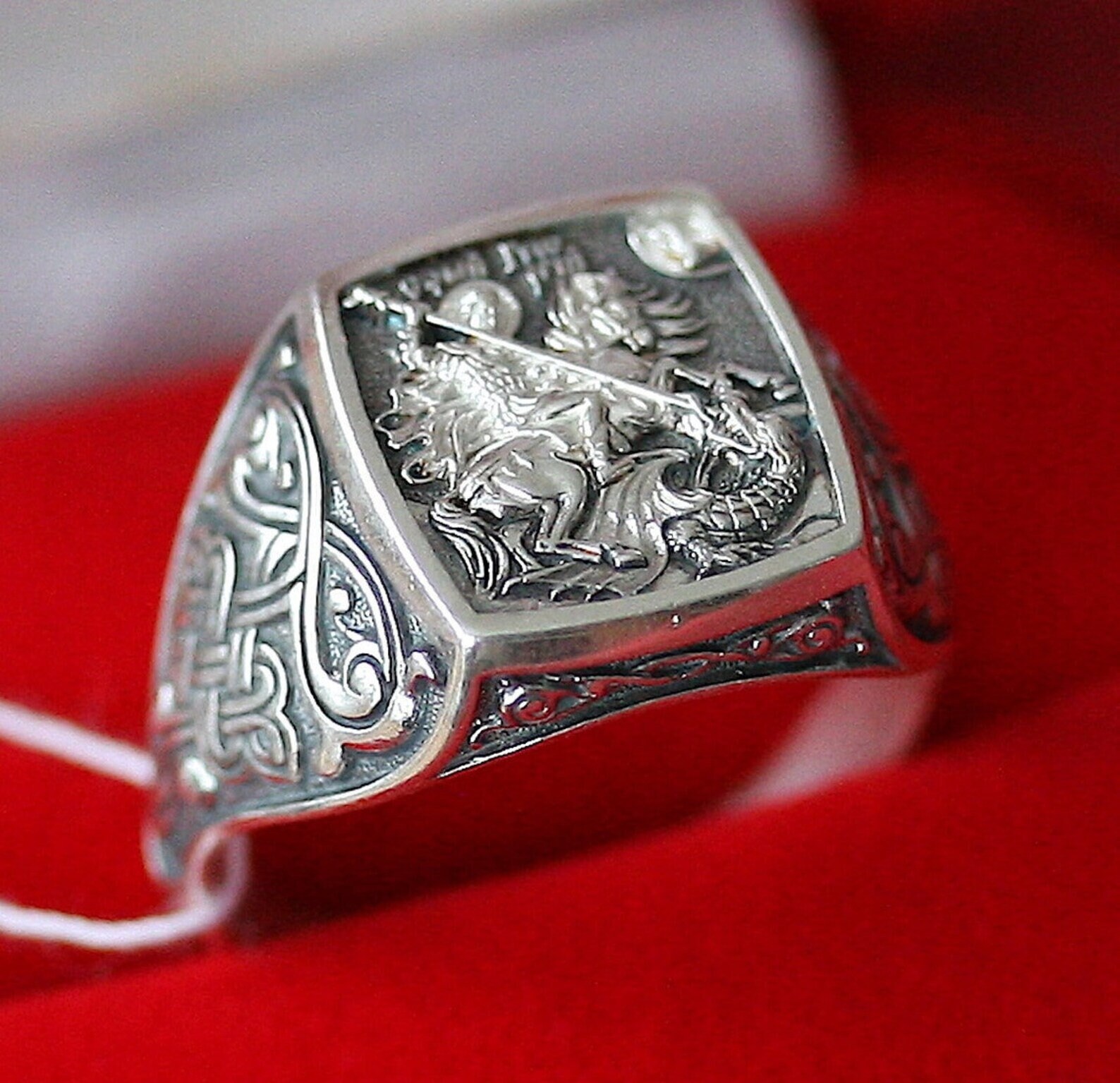 Men Orthodox Prayer Ring Christian Russian Greek St George Warrior ...