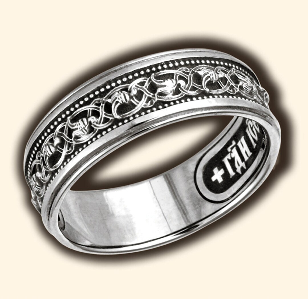 Orthodox Christian Prayer Ring Lord Jesus Christ Engraving Inside ...