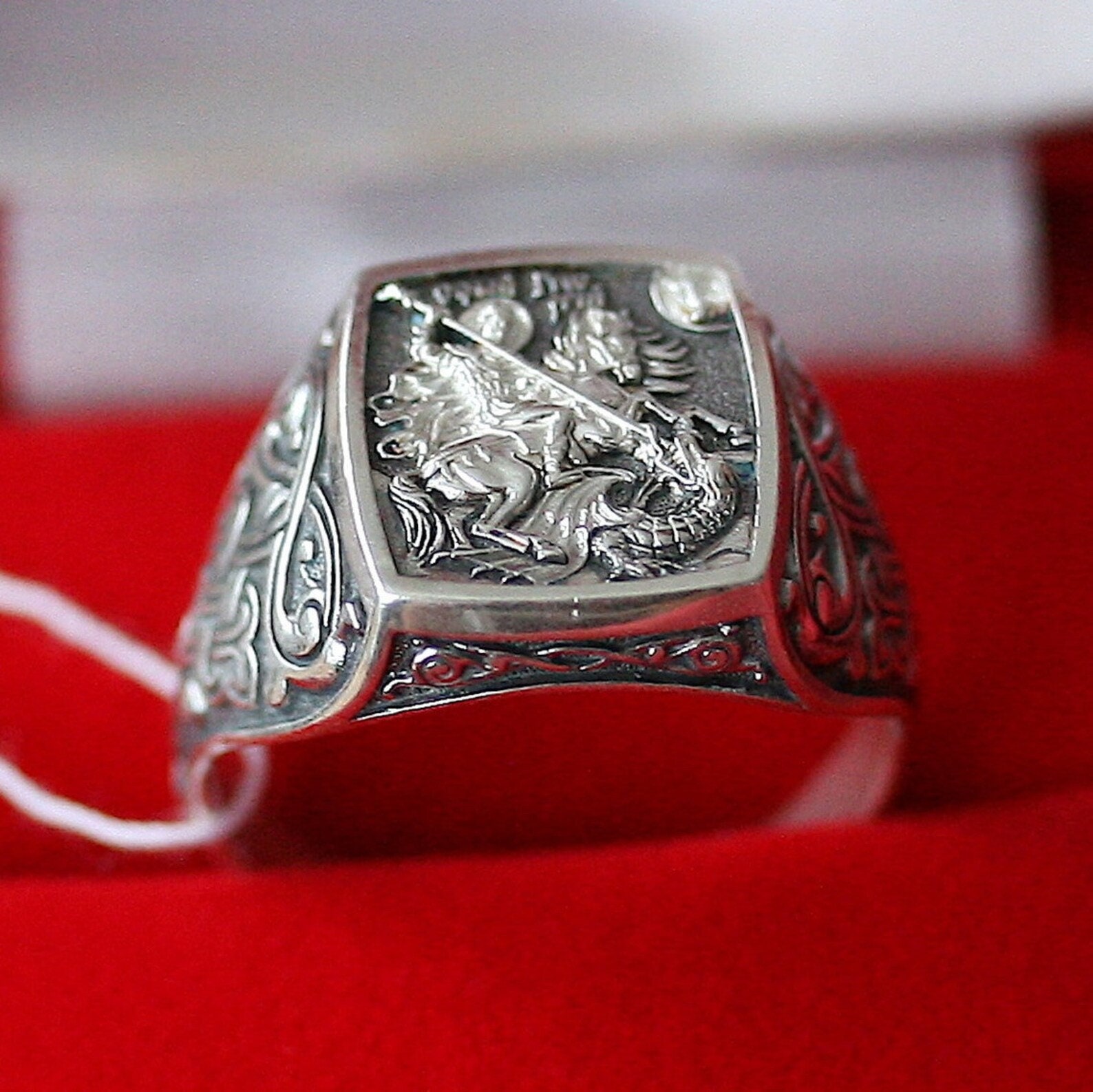 Men Orthodox Prayer Ring Christian Russian Greek St George Warrior ...