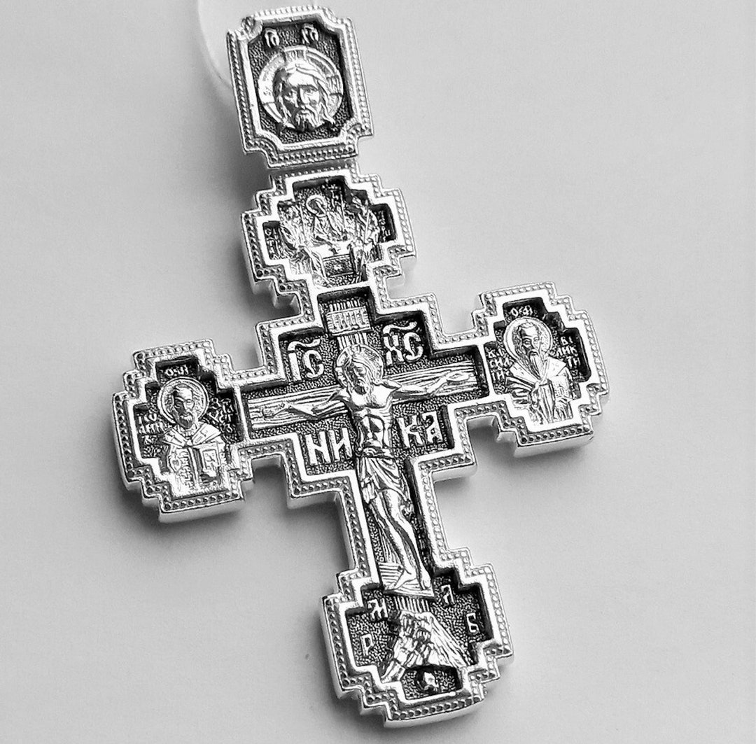 Large Orthodox Christian Body Prayer Cross Necklace Mother of God ...