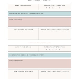 Emotions Log | Instant Download | Letter-sized Printable | Mood Tracker ...