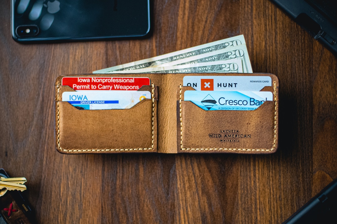 Whitetail Deerskin Hand Stitched Mens Full Grain Minimalist Bifold ...