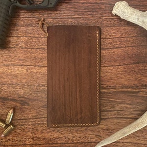 Whitetail Deerskin Hand Stitched Mens Full Grain Leather Minimalist 8 ...