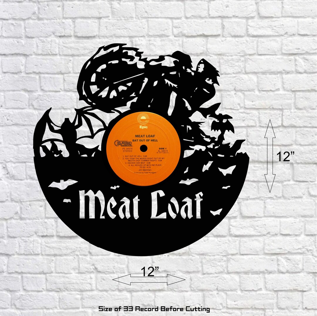 Meat Loaf Laser Cut Vinyl Record Art Record Cutout Wall Art Room Décor ...