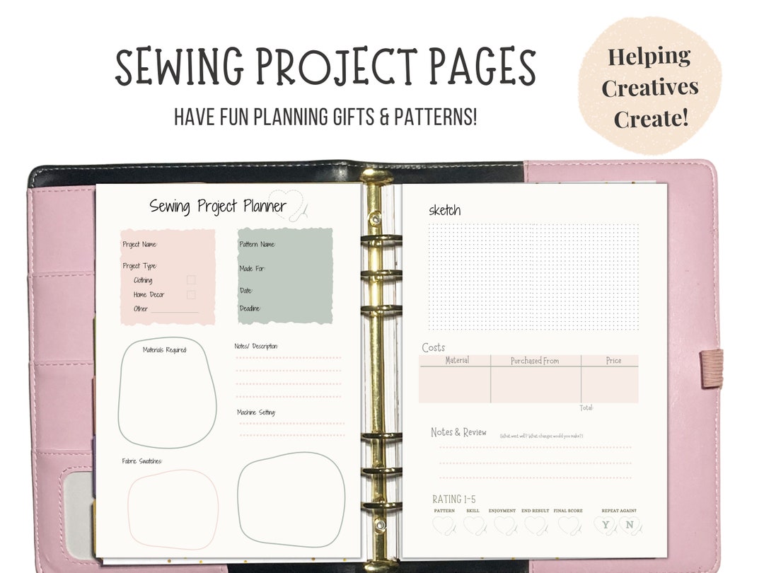 PRINTABLE Boho Sewing Project Planner Sewing Planner create Your Own ...