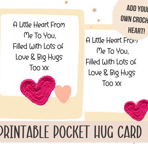 Pocket Hug Crochet Pattern Pocket Hug Quotes Included - Etsy Hong Kong