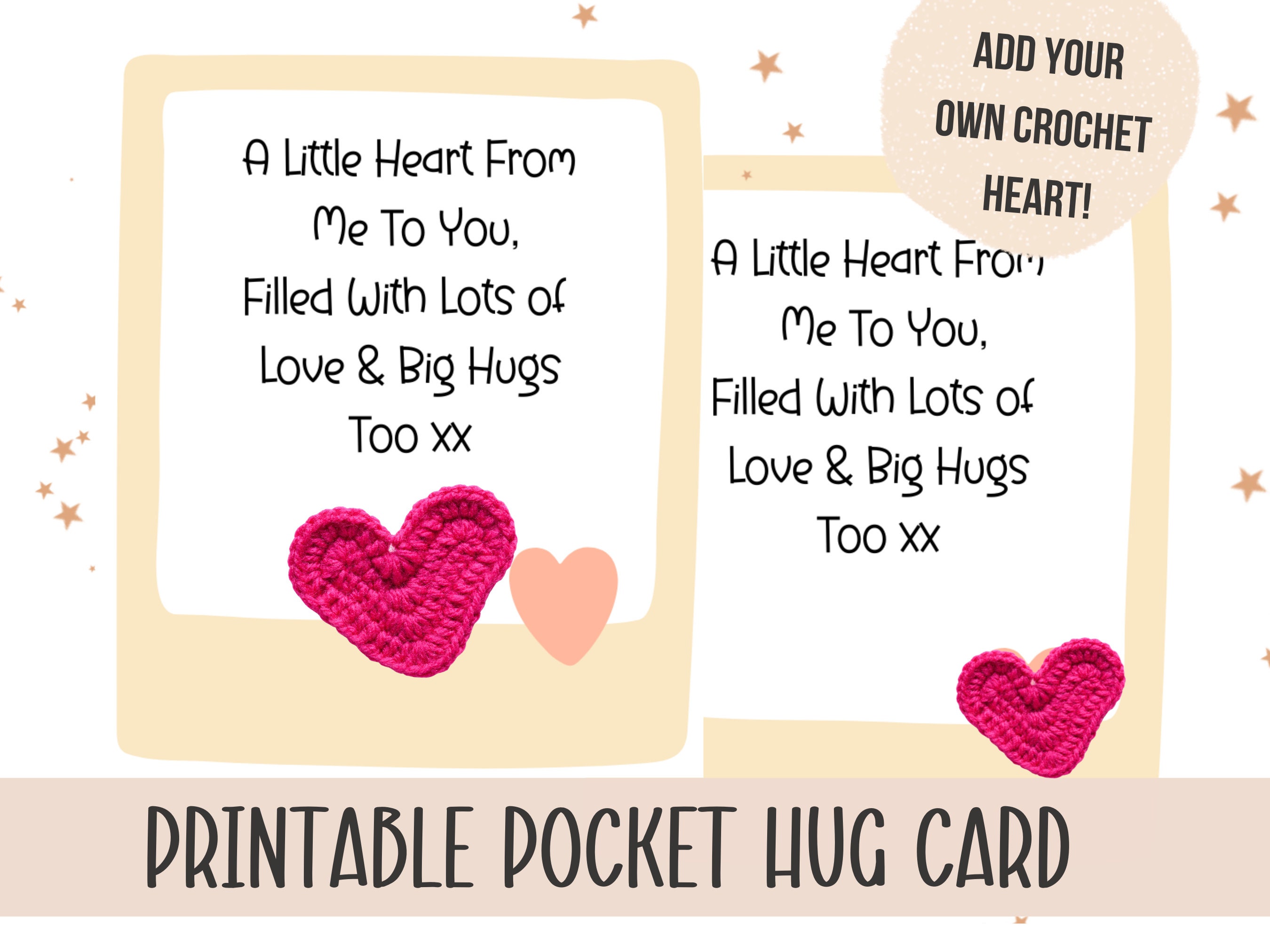 Printable Crochet Poem Template Bundle Crochet Pocket Hug Etsy Australia