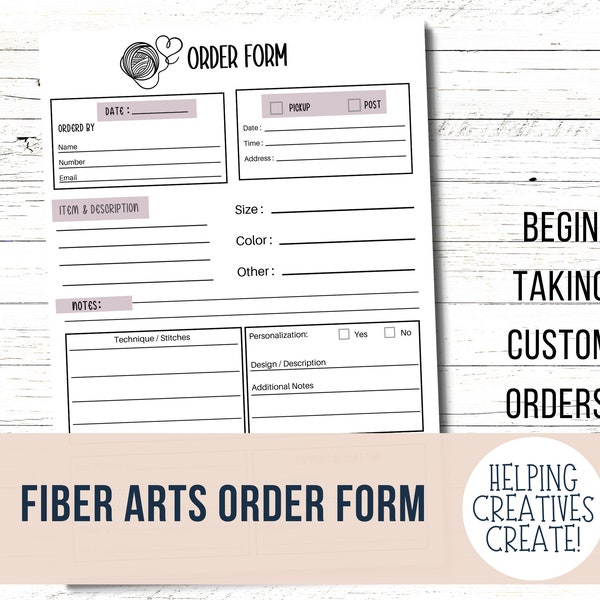 Fillable Order Form - Etsy