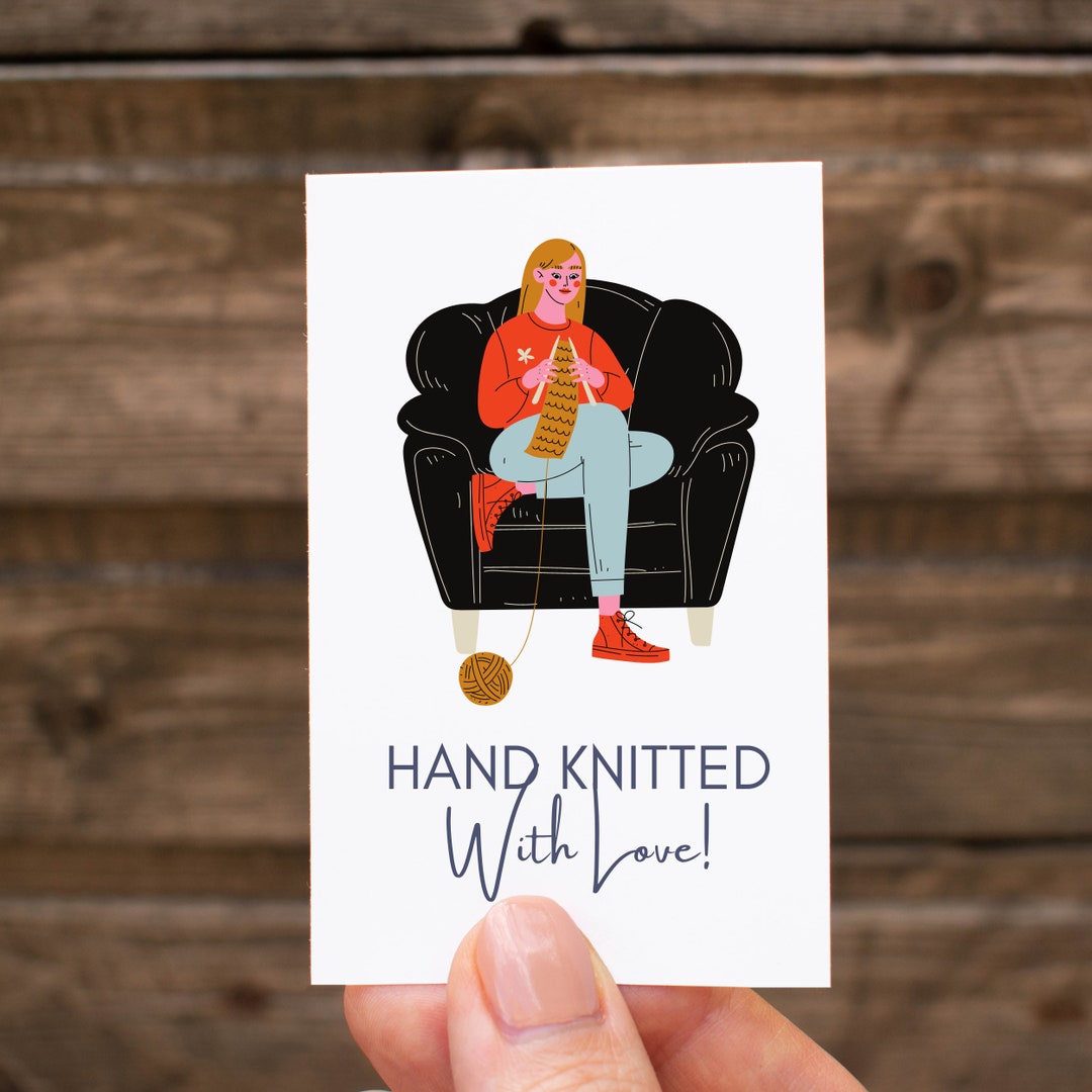 Printable Knitting Gift Tag Hand Knitted With Love Knitting Label Just ...