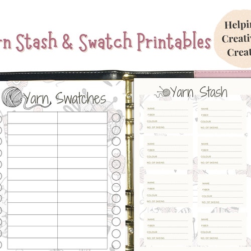 Prints PDF Digital Download Fiber Art Yarn Stash and Crochet/Knit ...