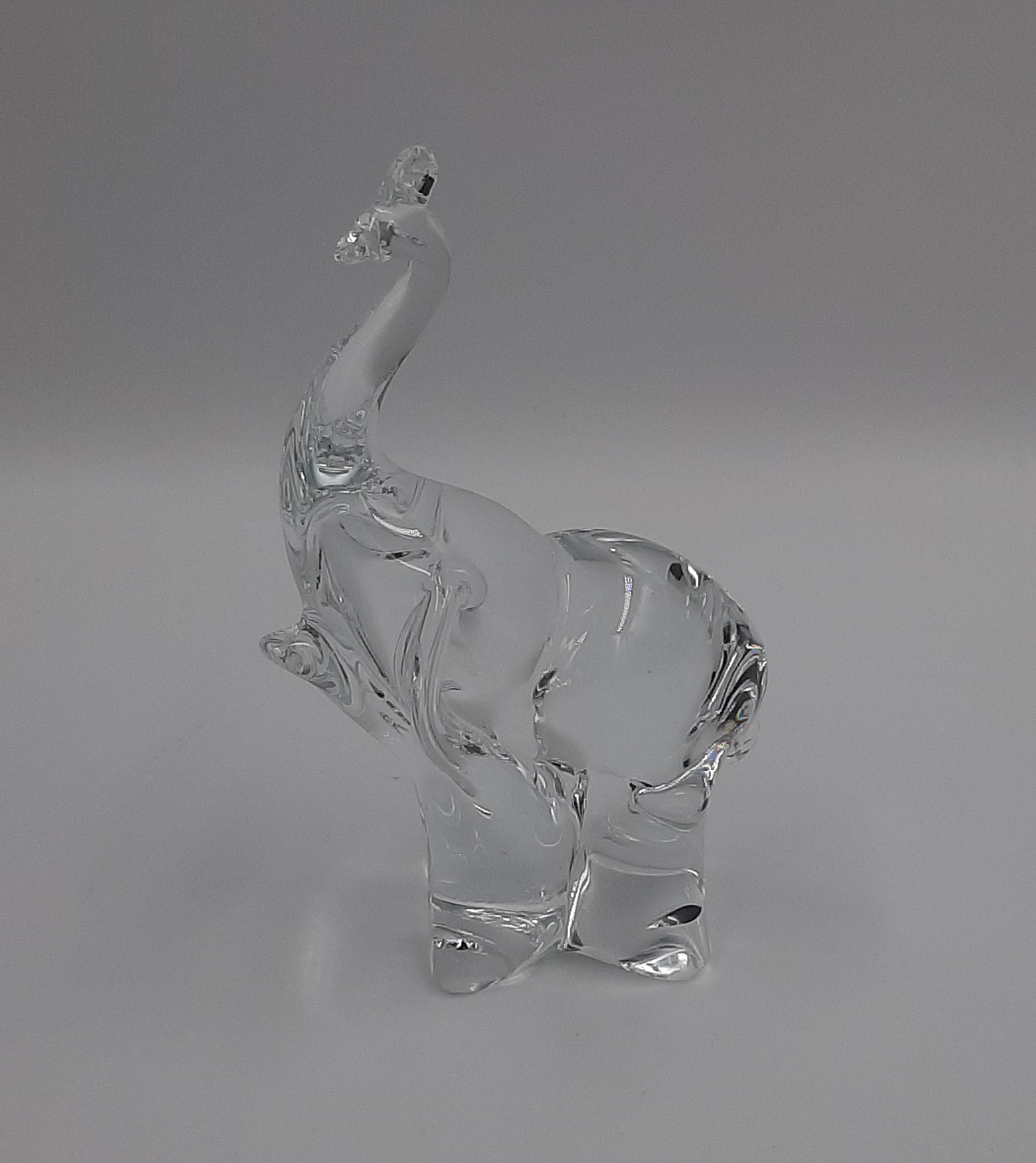 Clear Glass Elephant Figurine/paperweight Trunk up for Good - Etsy