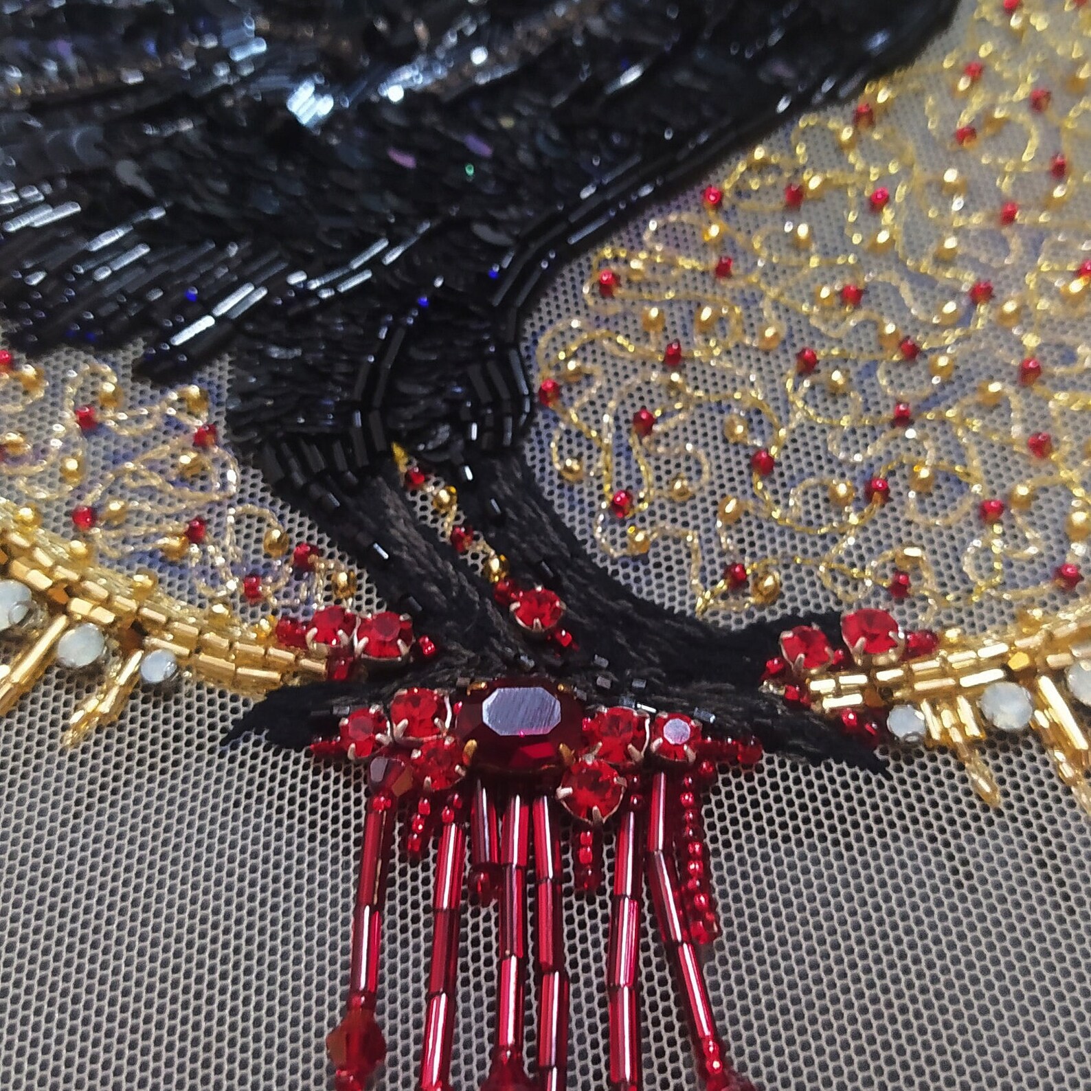 Black Raven, Embroidered Bird. Magical Animal, Witch's Helper ...