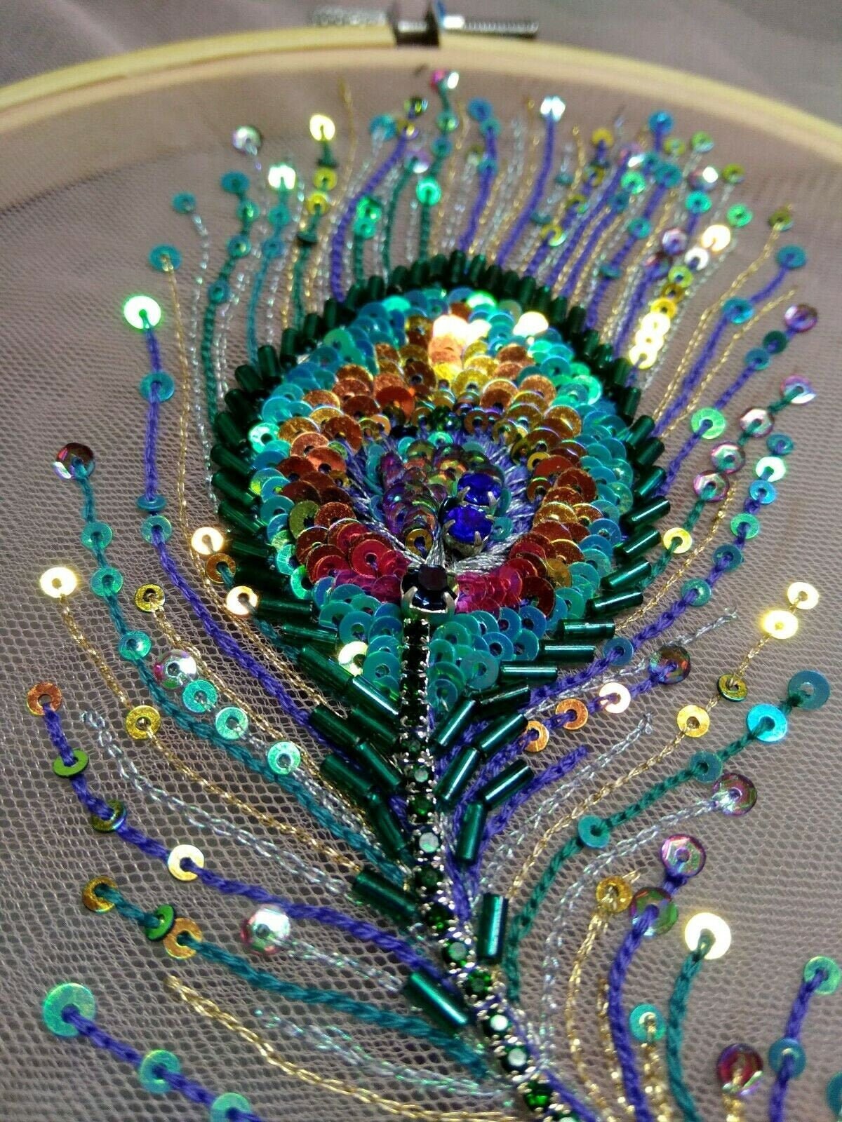 Hand Embroidery Peacock Pattern