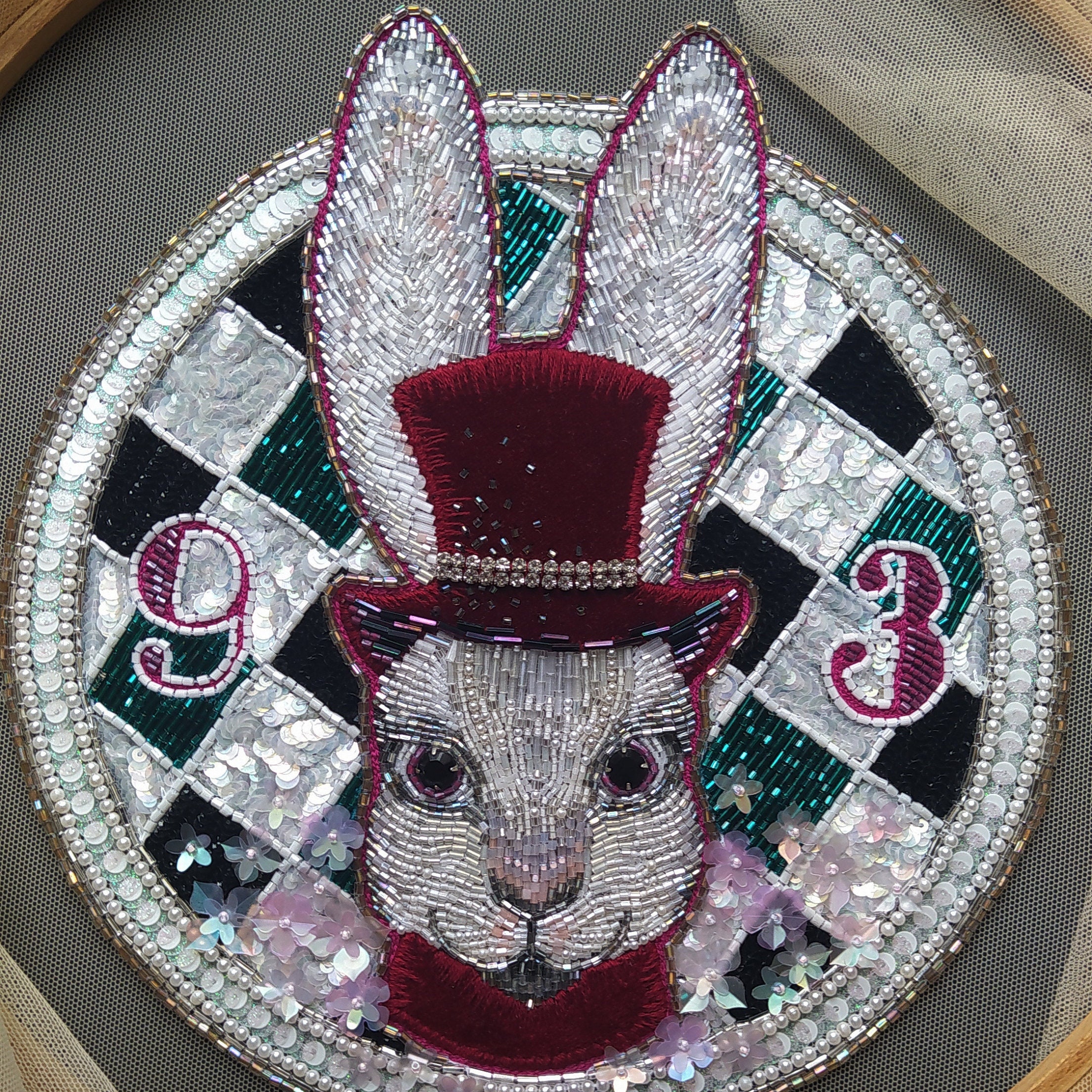 White Rabbit Patch, Alice in Wonderland Decor, Embroidered Interior ...