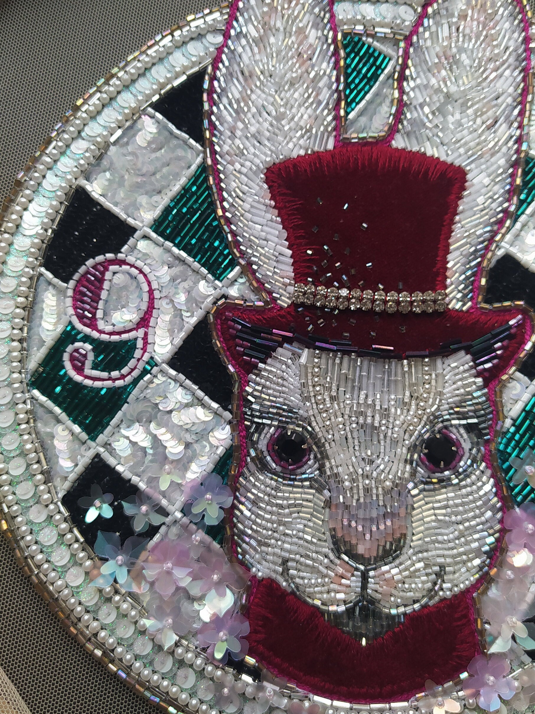 White Rabbit Patch, Alice in Wonderland Decor, Embroidered Interior ...