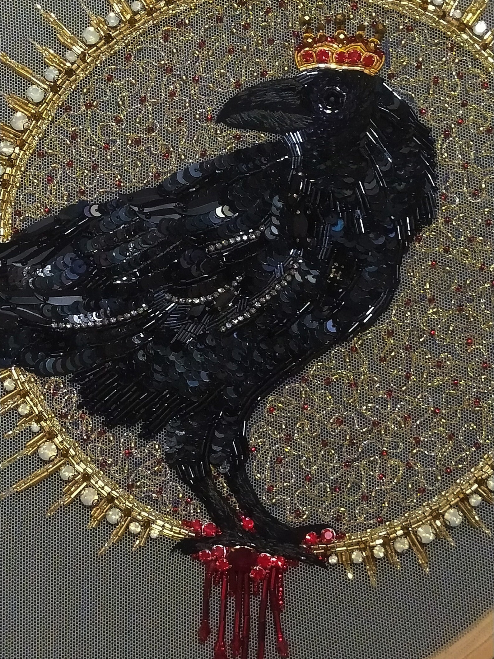 Black Raven, Embroidered Bird. Magical Animal, Witch's Helper ...