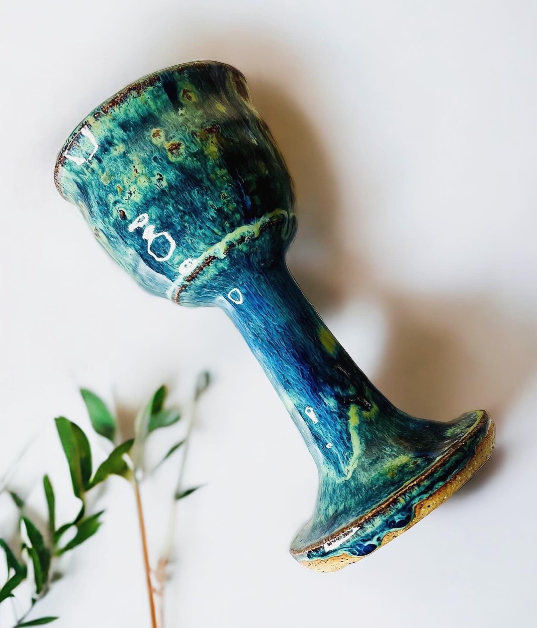 Vintage Hand Thrown Pottery Goblet, Handmade Vintage Pottery Goblet ...