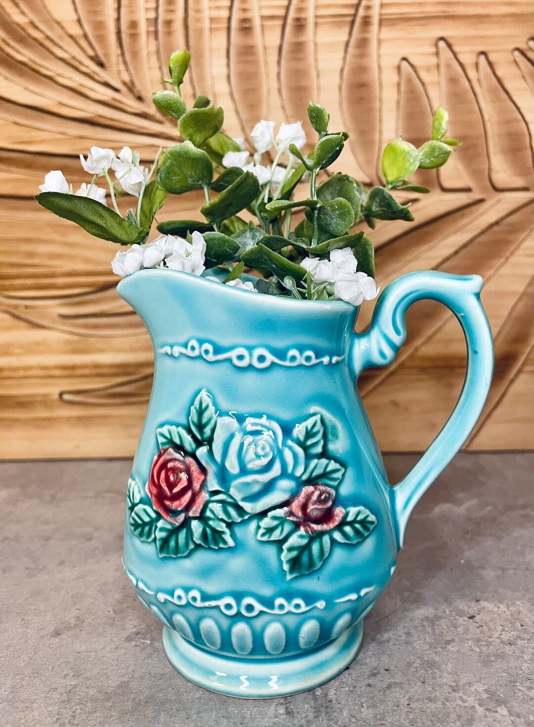 Vintage 1950s Cute Norleans Japan Handpainted Aqua Blue Ceramic Mini ...