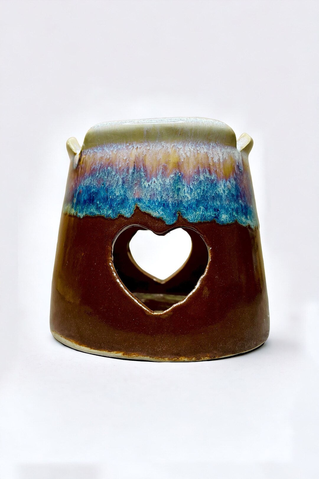 Handmade Flat Earth Pottery Studio Pottery Candle Votive Holder With ...
