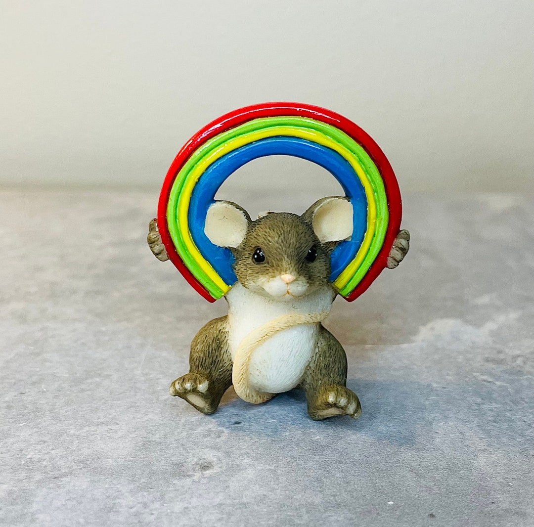 Adorable Vintage charming Tails Mouse With Rainbow Lapel/pin - Etsy