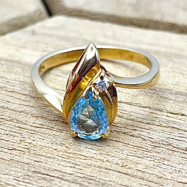 Faux Blue Topaz Ring - Etsy