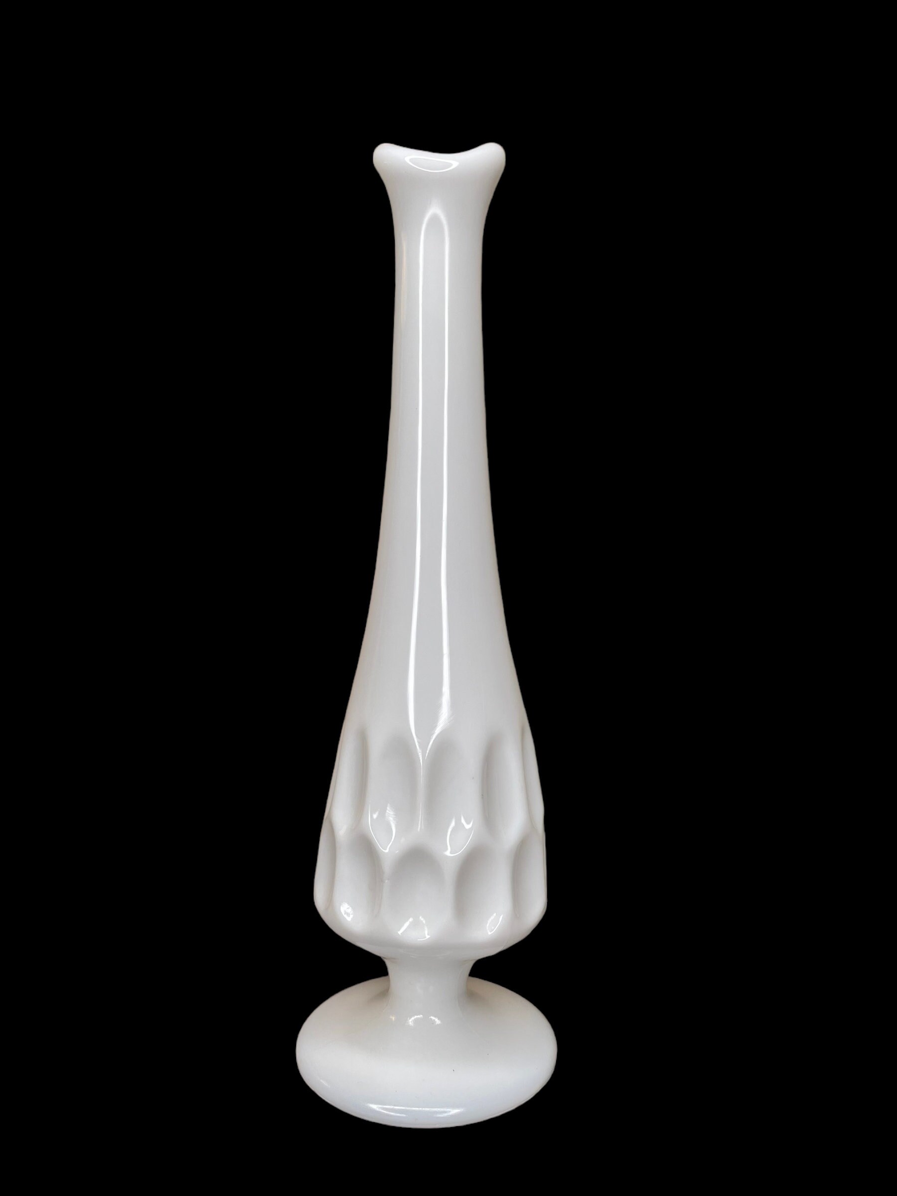 Vintage Old Virginia Fenton Milk Glass Bud Vase With Honeycomb Indented ...