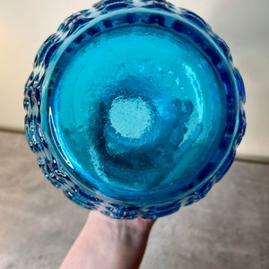 Stunning MCM Vintage Deep Blue Hand Blown Large Glass Pitcher/vase W ...