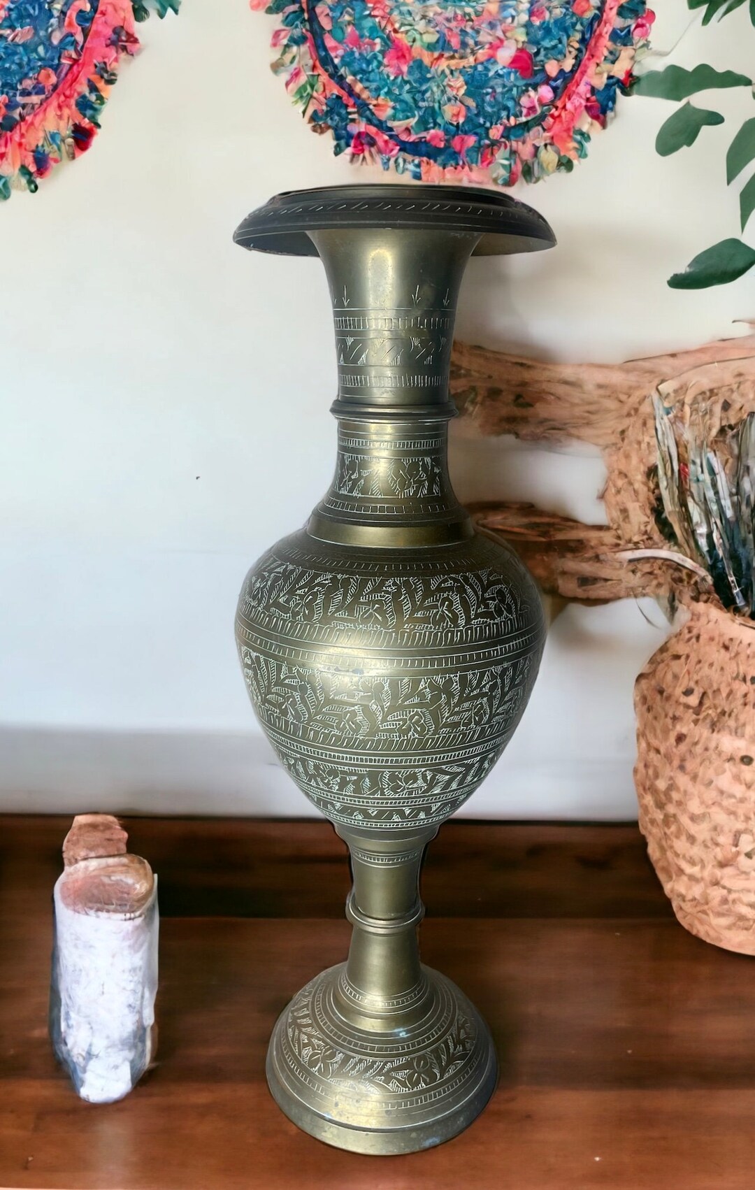Huge Solid Brass Vintage Bohemian Style Vase 21.5 Tall Brass - Etsy